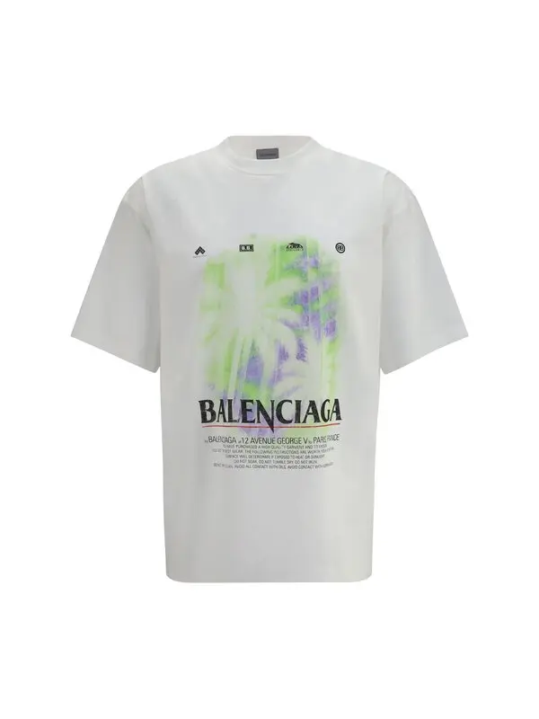 Balenciaga Printed Cotton T-shirt - White