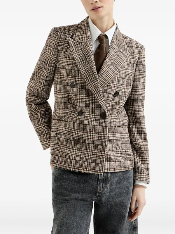 Brunello Cucinelli Wool Double-breasted Jacket - Multicolor