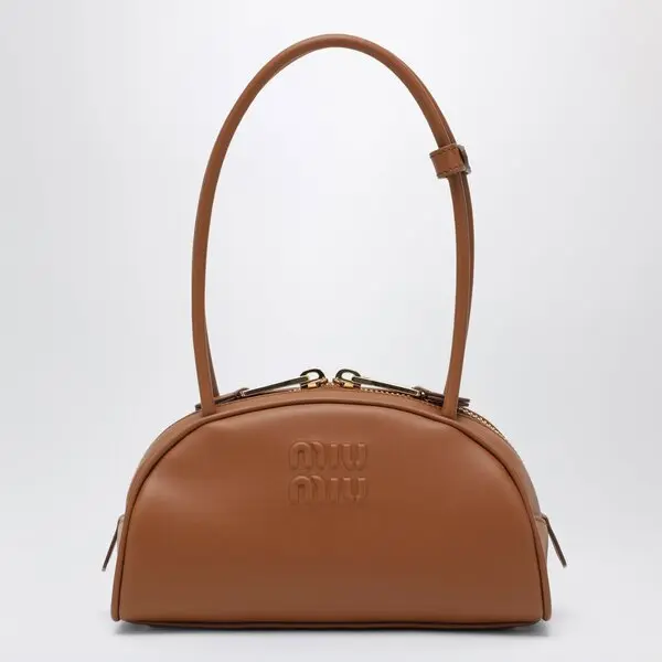 Miu Miu Beau Leather Bag In Cognac Color - Brown