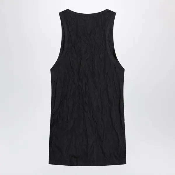 TOTEME Crinkled Cotton Tank Top - Black