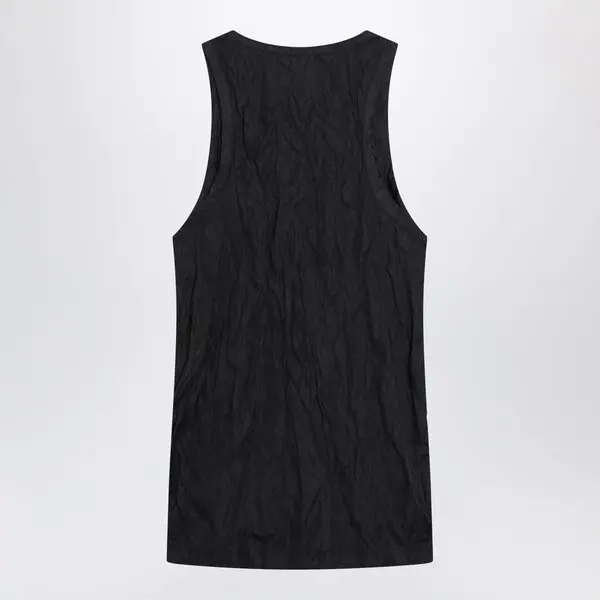 TOTEME Crinkled Cotton Tank Top - Black
