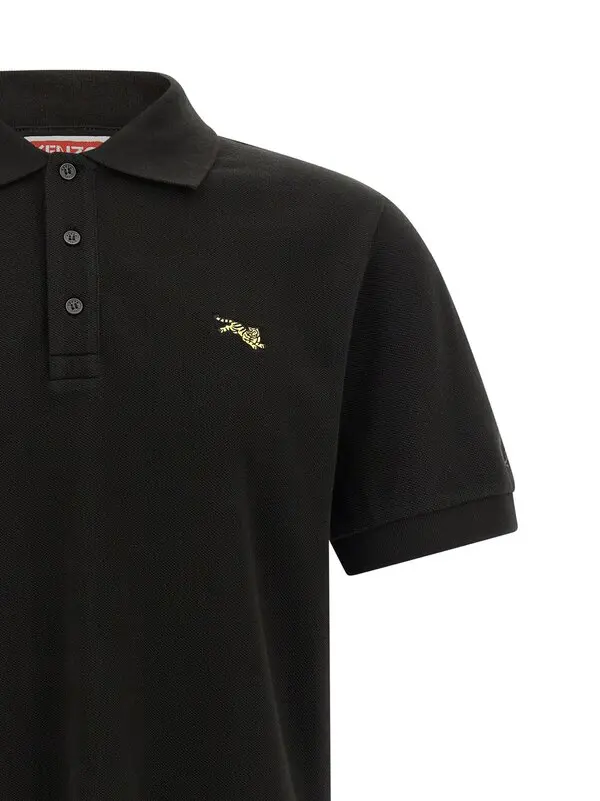 Kenzo Happy Tiger' Polo Shirt - Black