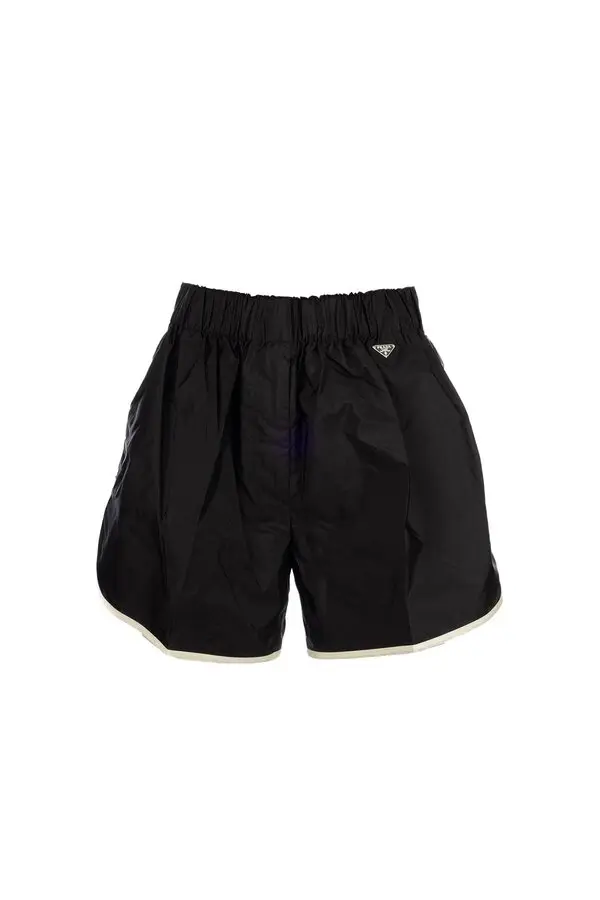 Prada Contrast Piping Elasticated Shorts - Multicolor