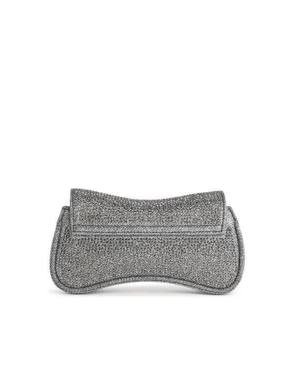 DIESEL® Play' Clutch In Silver Glitter Fabric