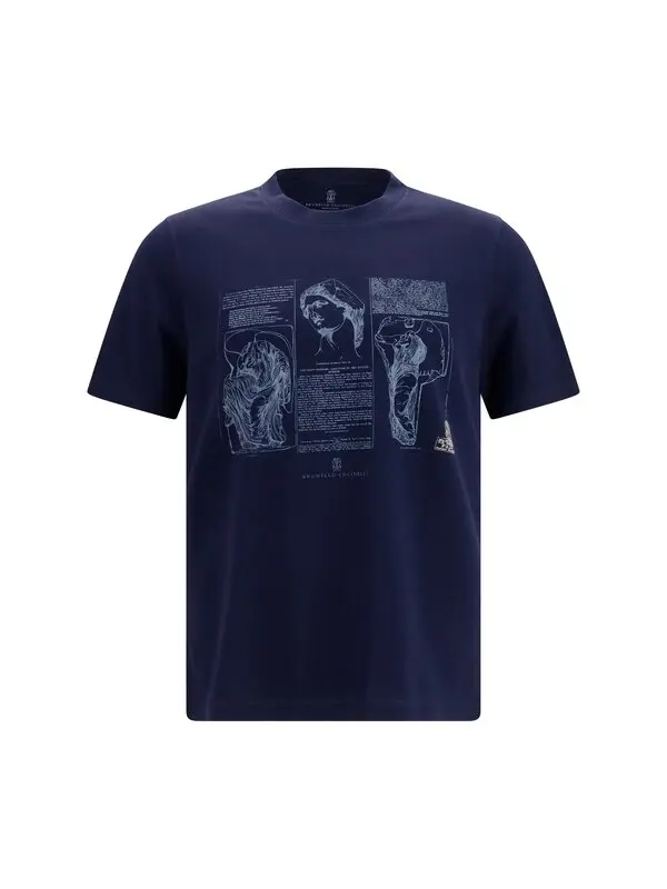Brunello Cucinelli Cotton Printed T-shirt