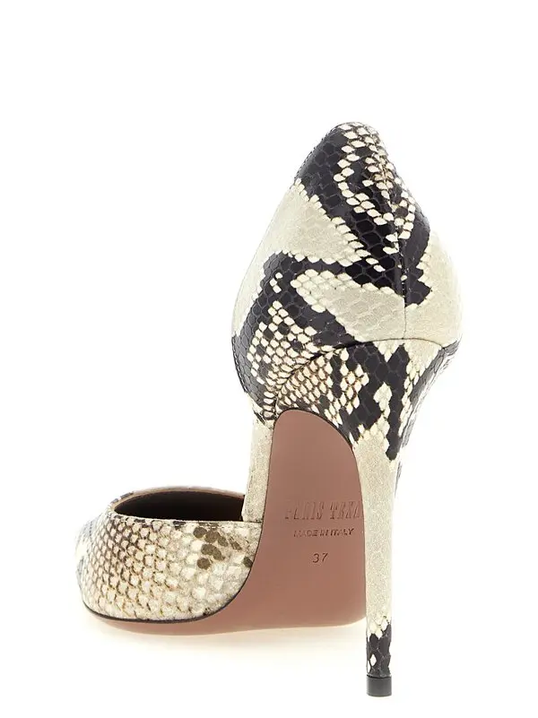 Paris Texas Vera Python-effect Leather Pumps - Cream