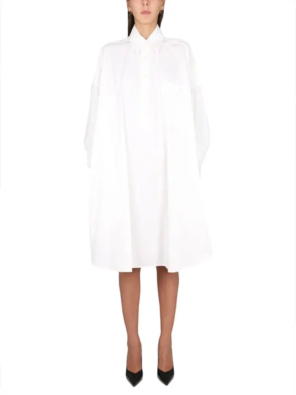 Bottega Veneta Compact Cotton Dress - Cream