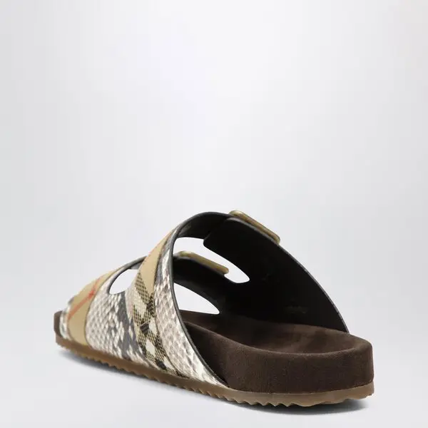 Burberry Urchin Sandals In Leather With Python Print