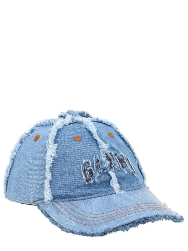 GANNI Patchwork Denim Cap - Multicolor