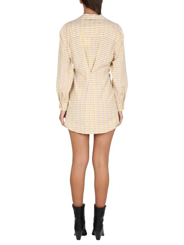 Isabel Marant Étoile Ruffled Plaid Shirt Dress - Yellow