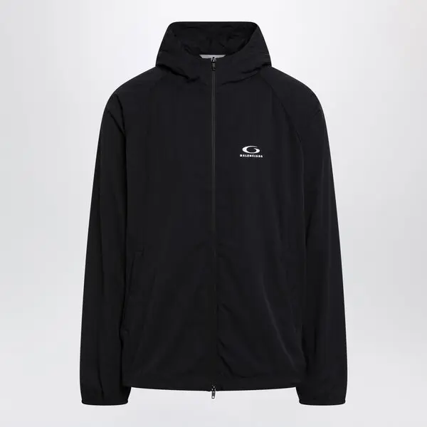 Balenciaga Technical Hooded Track Jacket In Polyamide - Black