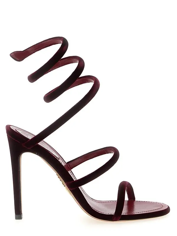 Rene Caovilla Cleo Velvet Sandals - Multicolor