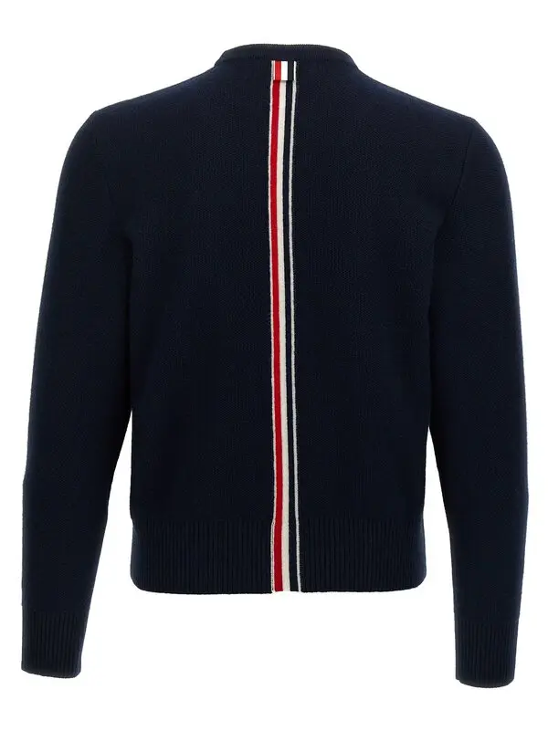 Thom Browne Rwb Intarsia Wool Sweater - Blue