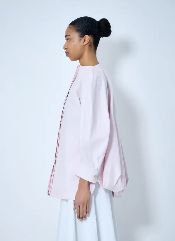 Jacquemus Structured Cotton Poplin Blouse - Pink