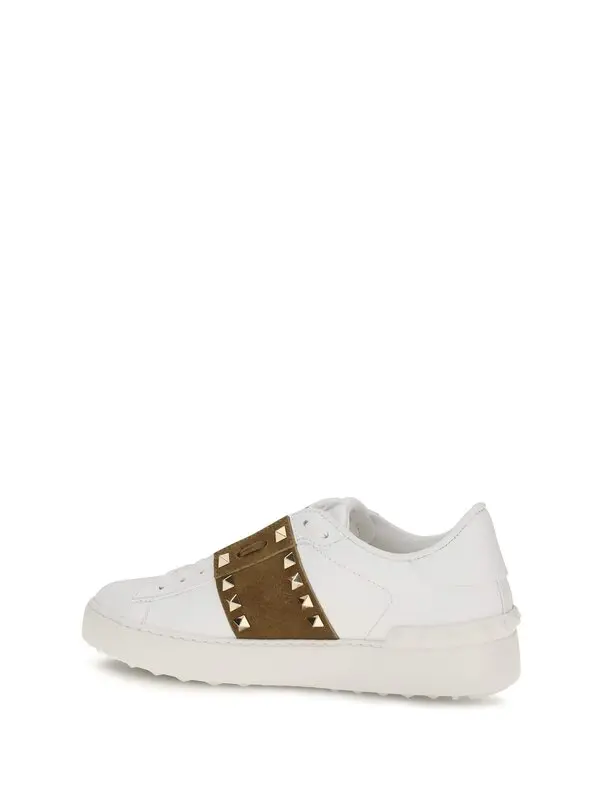 Valentino Garavani Rockstud Untitled Sneakers With Suede Band - White