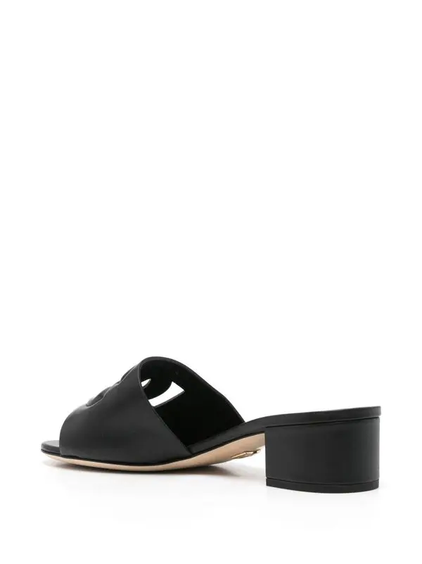 Dolce & Gabbana Dg Logo Leather Mules