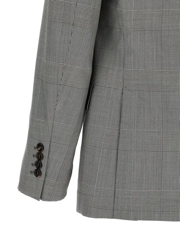 Brunello Cucinelli Prince Of Wales Blazer - Gray
