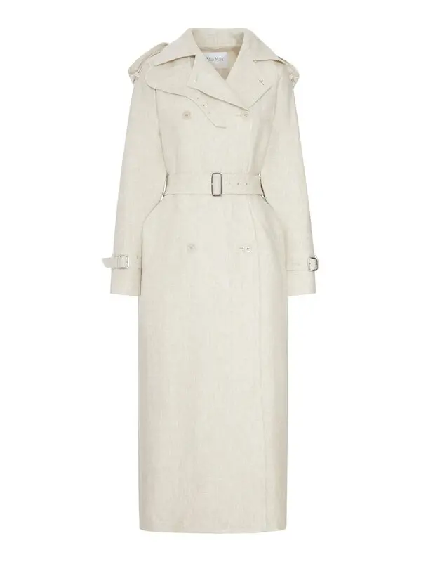 Max Mara Double-breasted Linen Duster Coat - Cream