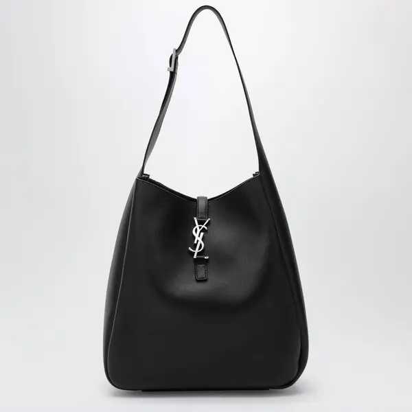 Saint Laurent Large Le 5 Ã  7 Bag In Hammered Calfskin - Black