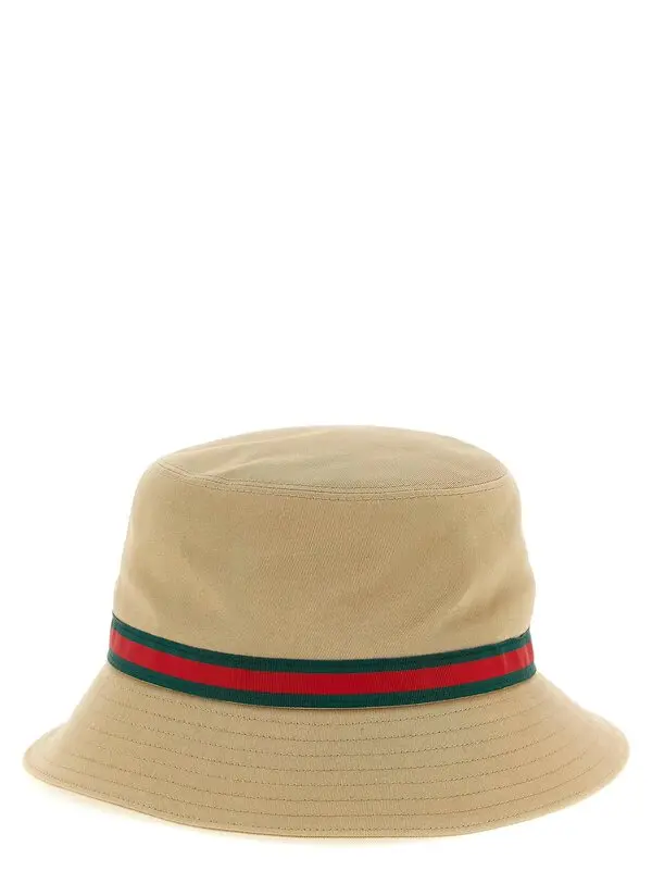 Gucci Web Tape Bucket Hat - Cream
