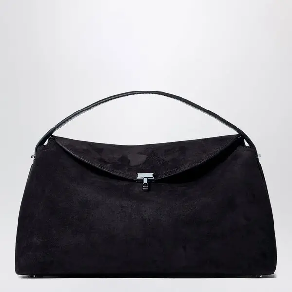 TOTEME T-lock Bag Espresso In Suede Leather - Brown