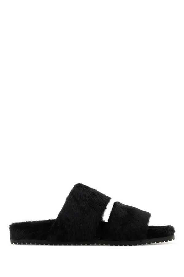 Dolce & Gabbana Calf Hair Dg Casual Slippers - Black