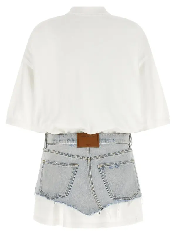 Alexander Wang Hybrid Denim Skirt Polo Dress