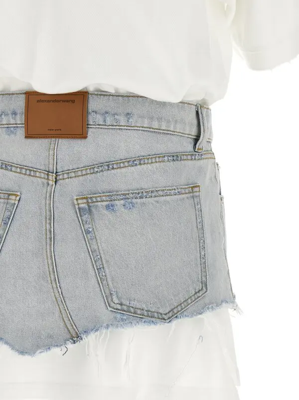 Alexander Wang Hybrid Denim Skirt Polo Dress