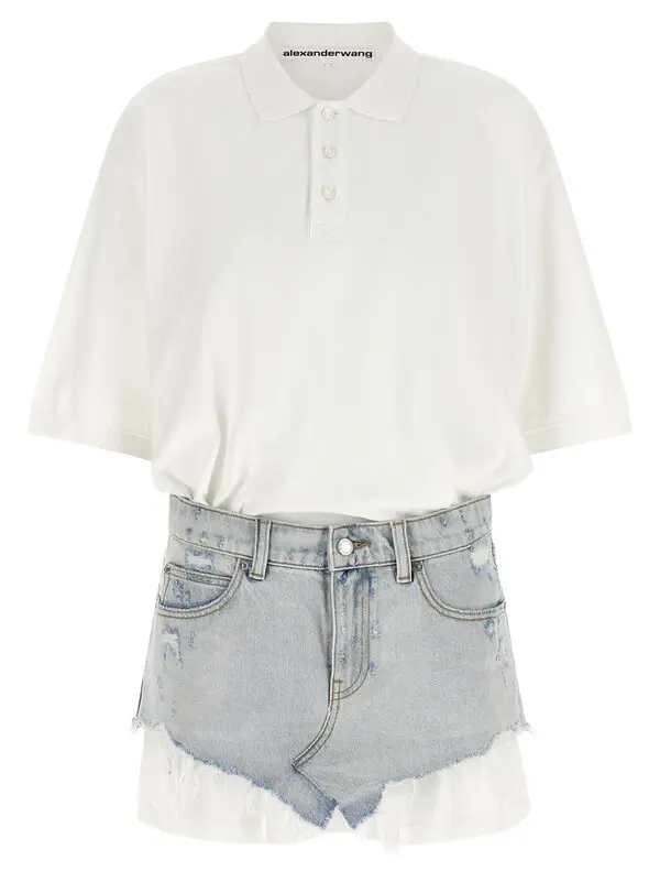 Alexander Wang Hybrid Denim Polo Dress - Multicolor