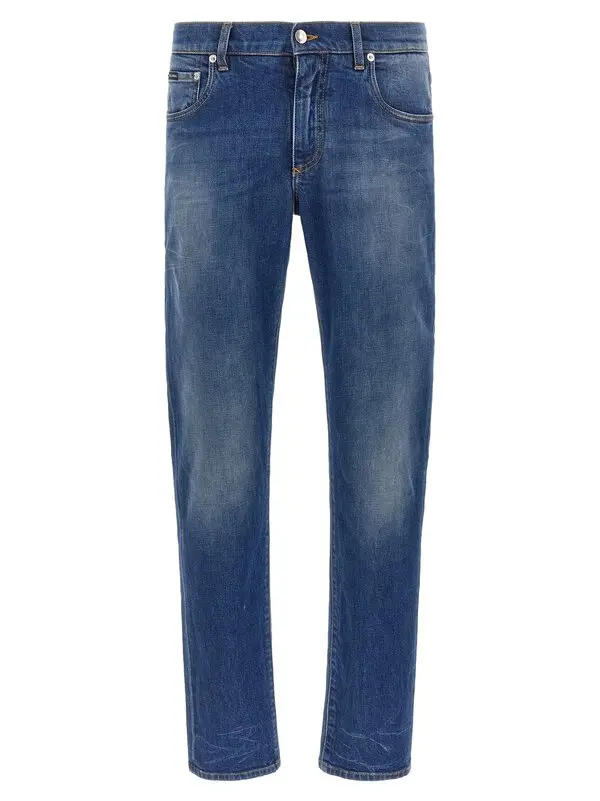 Dolce & Gabbana Logo Embroidery Jeans - Blue
