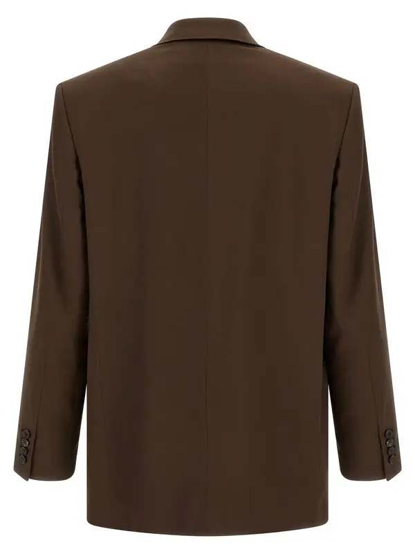 Saint Laurent Satin Blazer - Brown