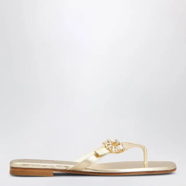 ROGER VIVIER Metallic Nappa Leather Slip-on Mules - Silver