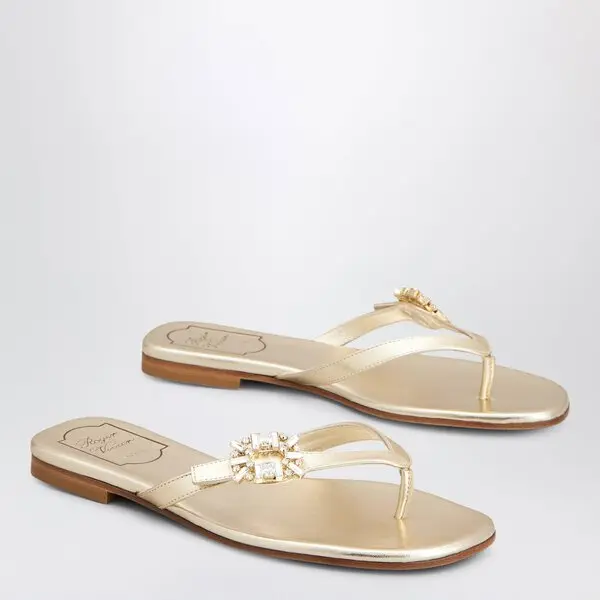 ROGER VIVIER Metallic Nappa Leather Slip-on Mules - Silver