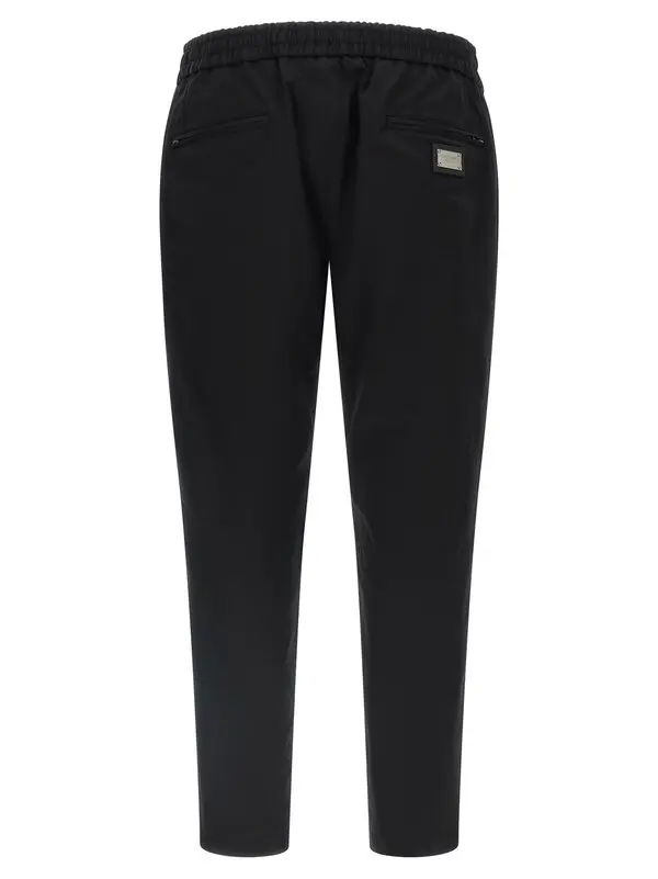 Dolce & Gabbana Logo Plaque Pants - Black