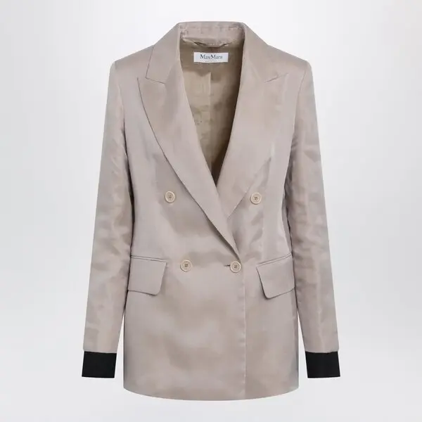 Max Mara Oversized Linen And Organza Blazer - Pink