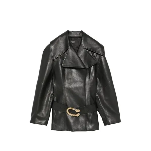 Gucci Leather Jacket - Black