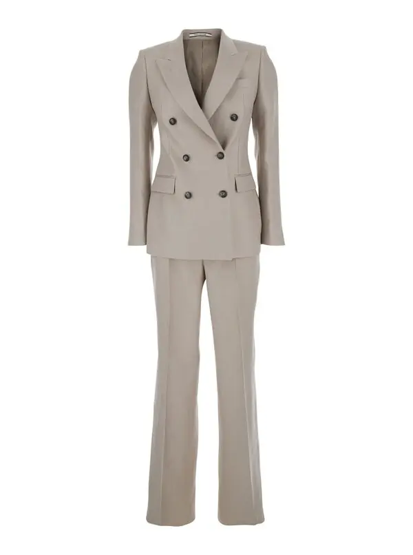 Tagliatore Linen Blend Double-breasted Suit - Cream
