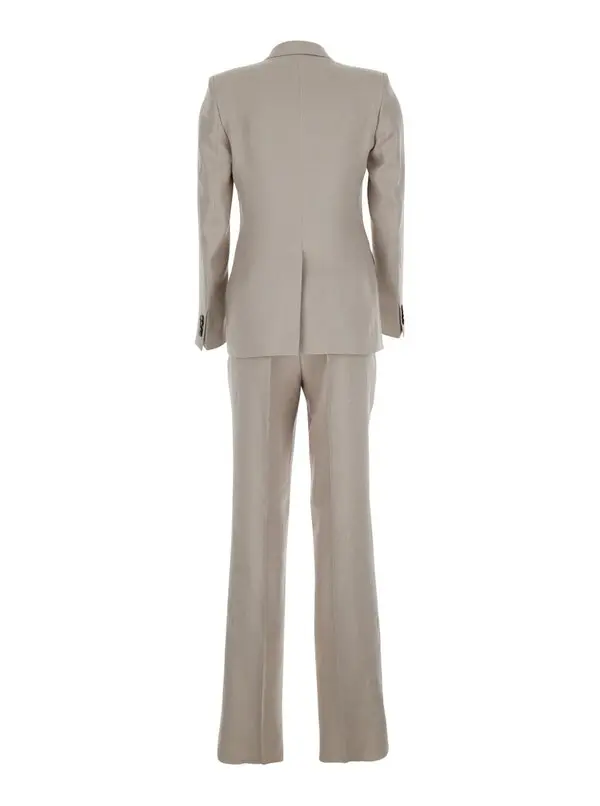 Tagliatore Linen Blend Double-breasted Suit - Cream