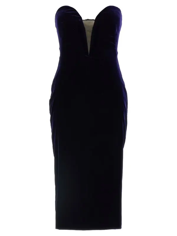 TOM FORD Velvet Midi Dress - Blue