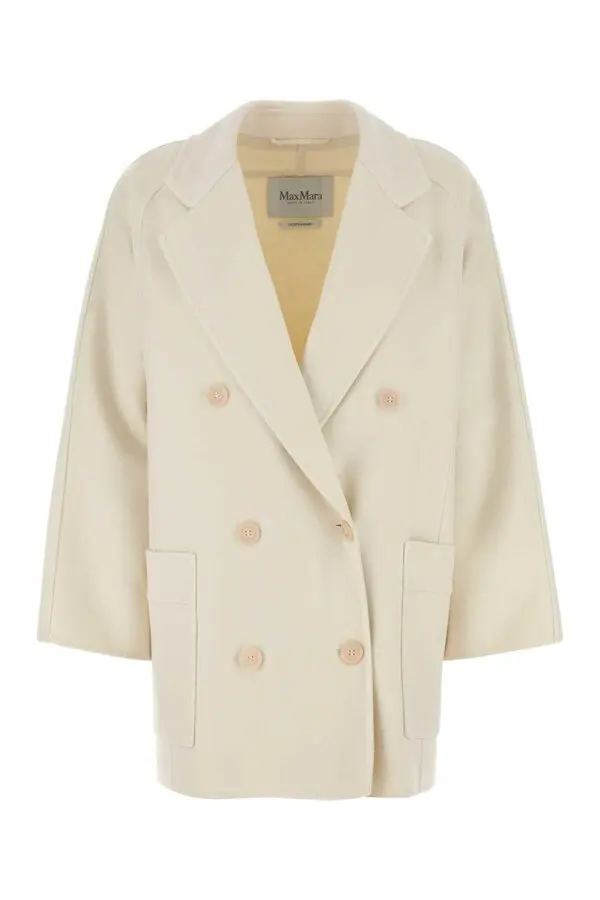 Max Mara Ivory Wool Blend Orma Coat - White