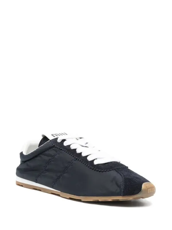 Miu Miu Plume Nylon And Leather Sneakers