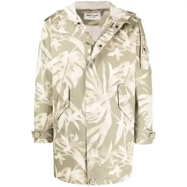 Saint Laurent Cotton-linen Parka - Green