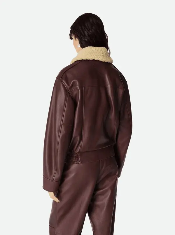 Bottega Veneta Shearling Coat With Removable Fur Collar - Multicolor