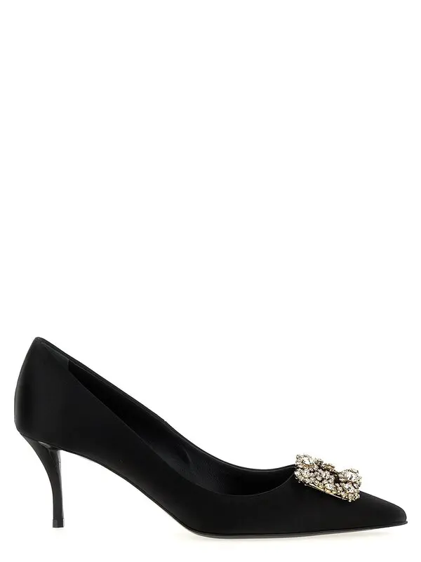 ROGER VIVIER Efflorescence Satin Pumps - Black