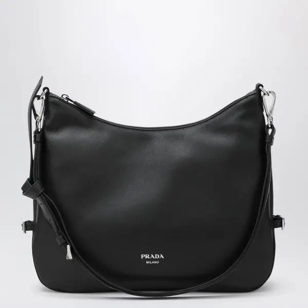 Prada Fold Large Leather Bag - Black