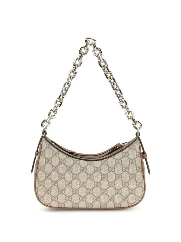 Gucci Small Gg Emblem Shoulder Bag - Cream