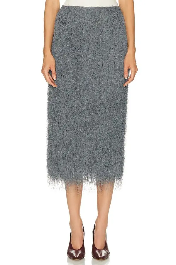 Dries Van Noten Sokna Midi Skirt - Gray