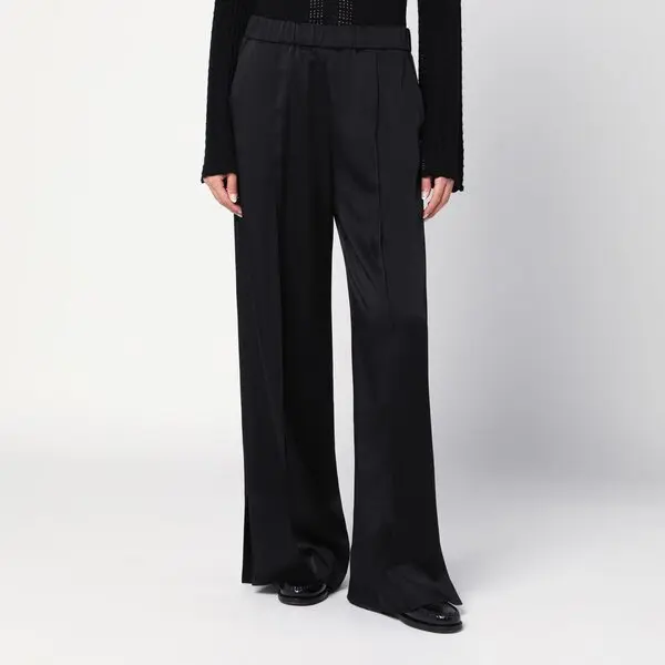 JIL SANDER Satin Palazzo Trousers - Black