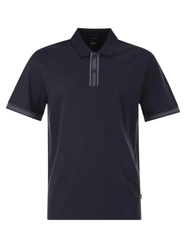 BOSS Cotton Polo Shirt With Contrast Placket