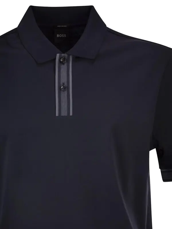 BOSS Cotton Polo Shirt With Contrast Placket